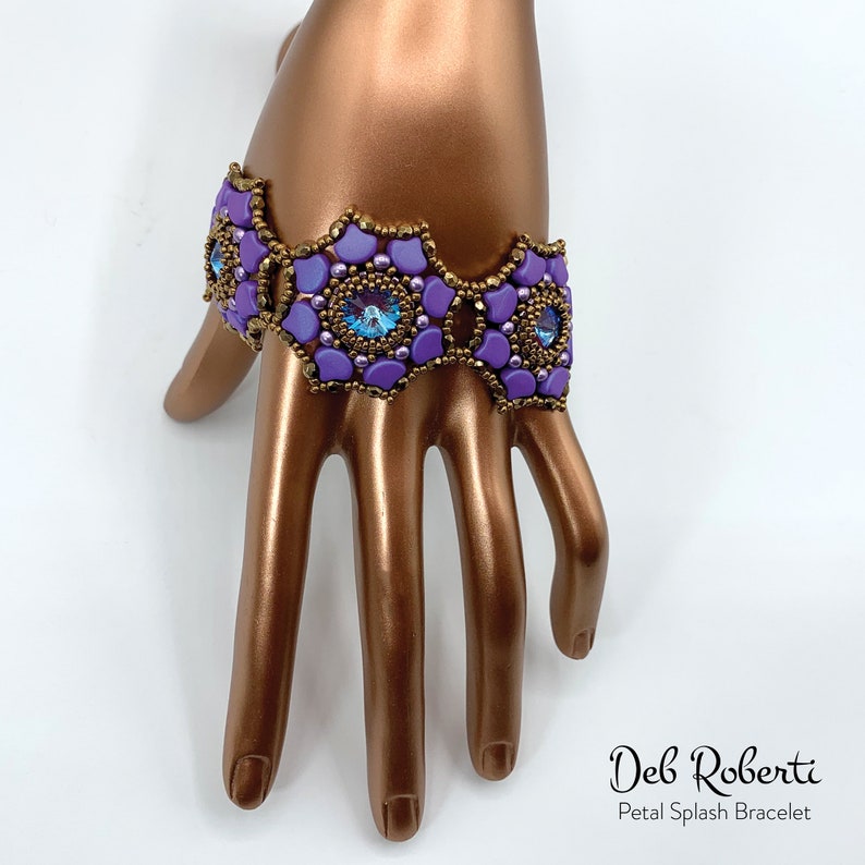 Petal Splash Bracelet Beaded Pattern Tutorial by Deb Roberti - Etsy