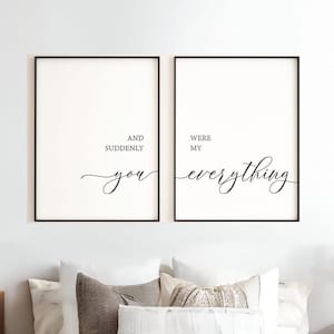 Bedroom Wall Decor Over the Bed Signs, Couple Bedroom Prints Set of 2 ...