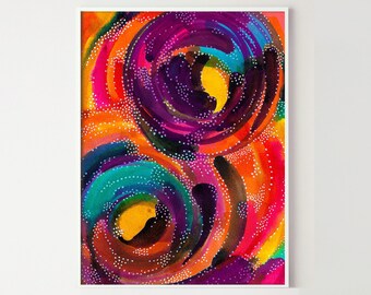 Bright Abstract Art | Etsy