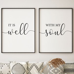 It is Well With My Soul Print Bible Verse, Christian Wall Art, Bedroom ...