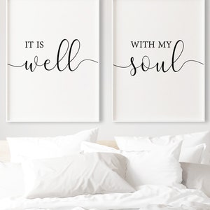 It is Well With My Soul Print Bible Verse, Christian Wall Art, Bedroom ...