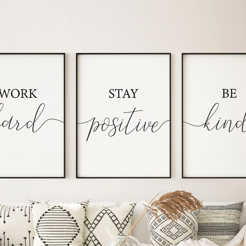 Be Kind Stay Humble Office Wall Decor Office Wall Art - Etsy