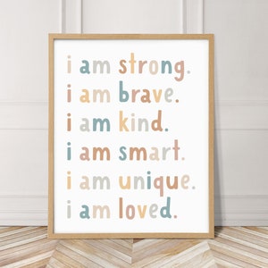 Affirmation Poster for Kids, Classroom Affirmation Printable, Nursery ...