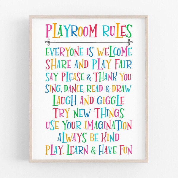 Playroom Rules - Etsy