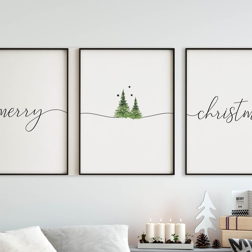 Set of 3 Christmas Wall Prints Christmas Quotes Christmas - Etsy