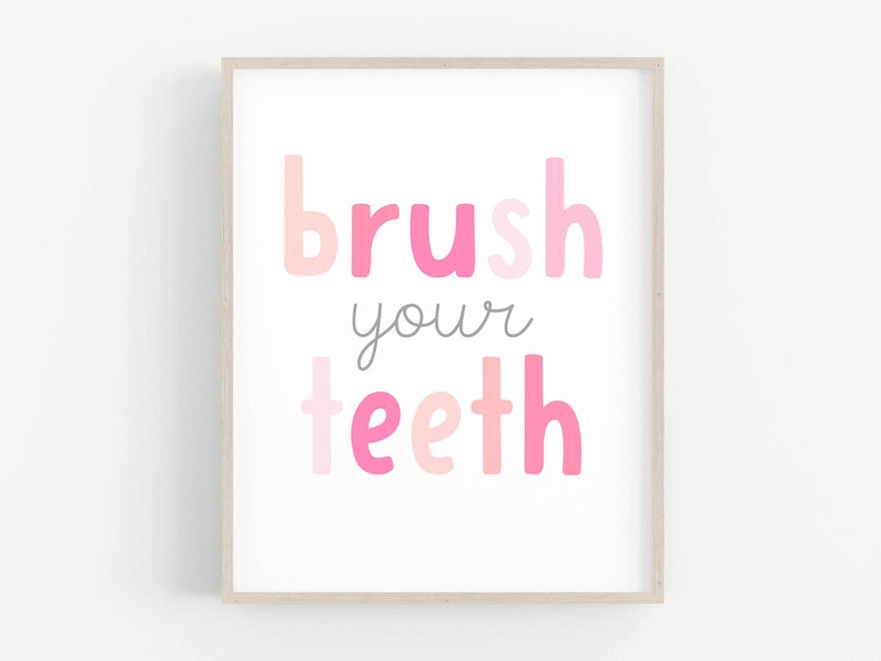 Girl Bathroom Prints Pink, Bathroom Wall Art Printable, Pink Bathroom ...