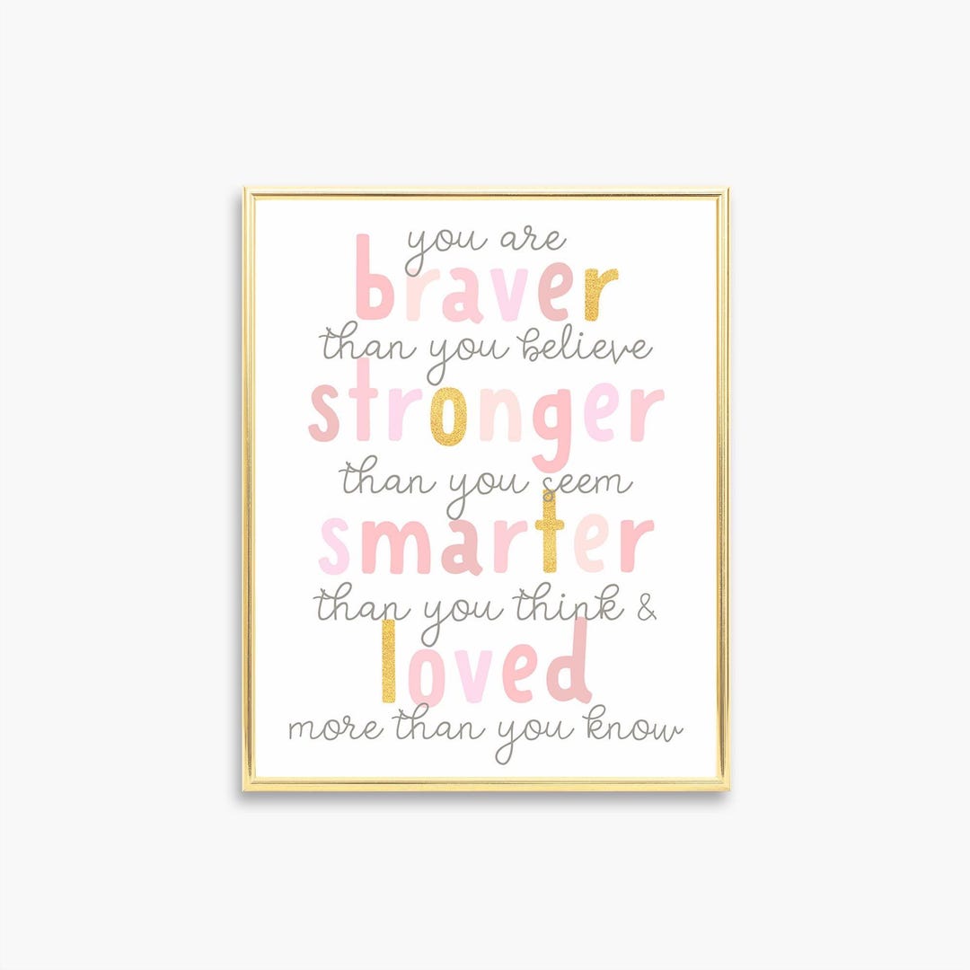 Winnie the Pooh Quote, You Are Braver Than You Believe, Girl Nursery ...