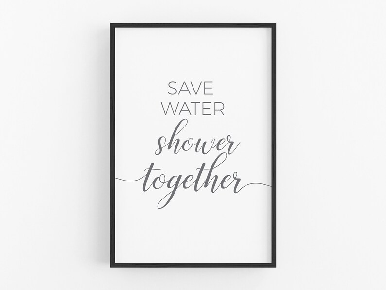 Bathroom Wall Art Printable Save Water Shower Together Funny Etsy India