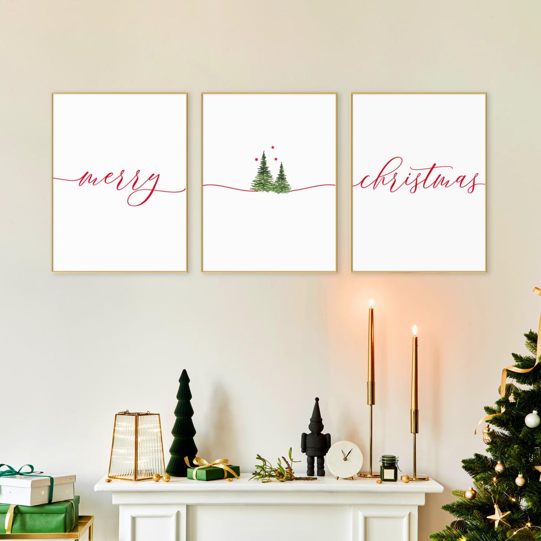 Merry Christmas Wall Art, Christmas Wall Decor, Christmas Home Decor ...