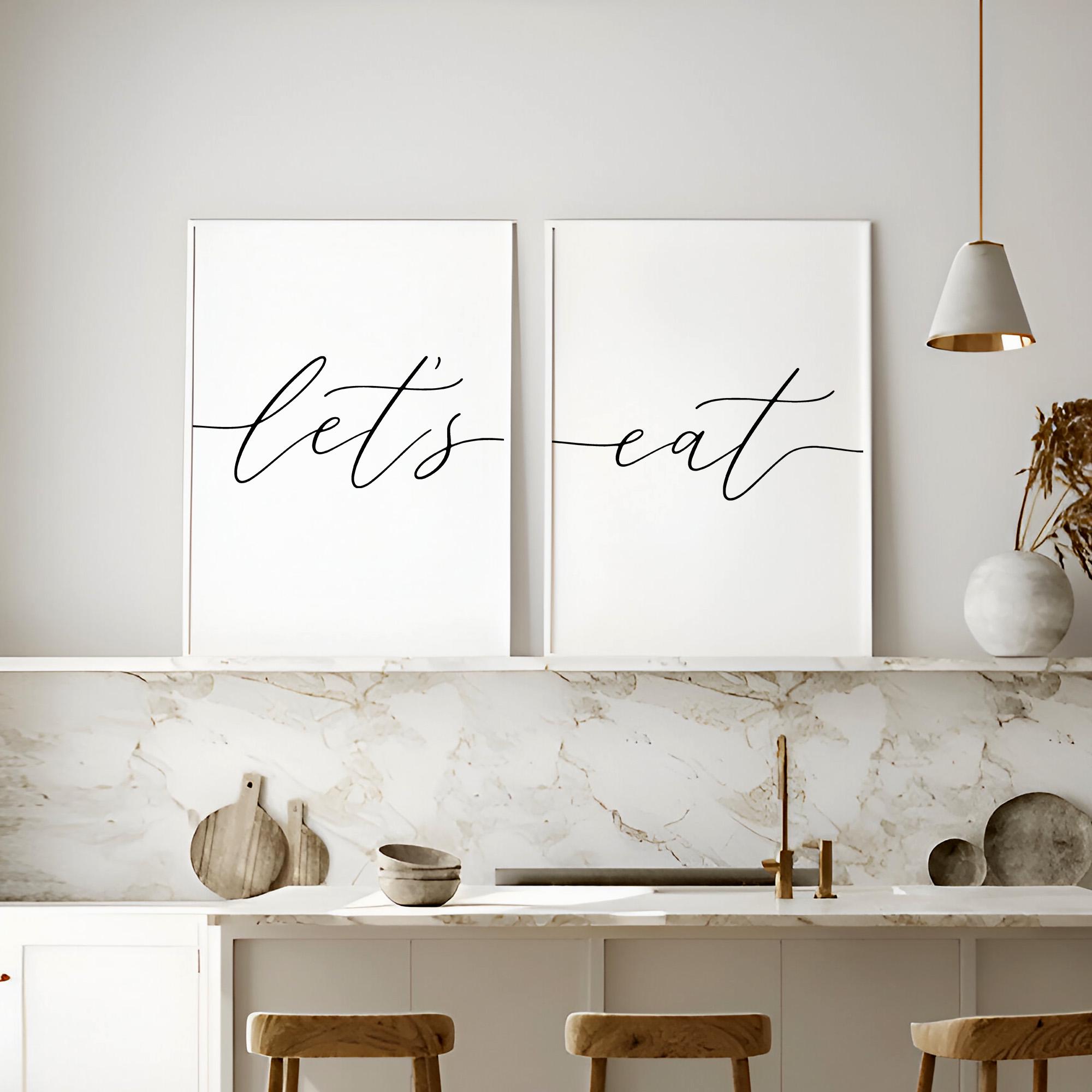 Let's Eat Print, Kitchen and Dining Wall Art, Dining Room Prints ...