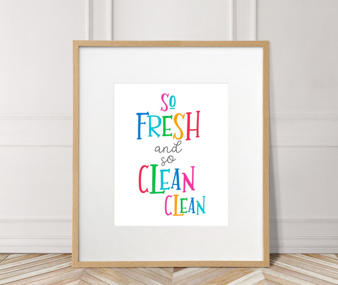 So Fresh and so Clean Clean Kids Bathroom Prints Kids - Etsy