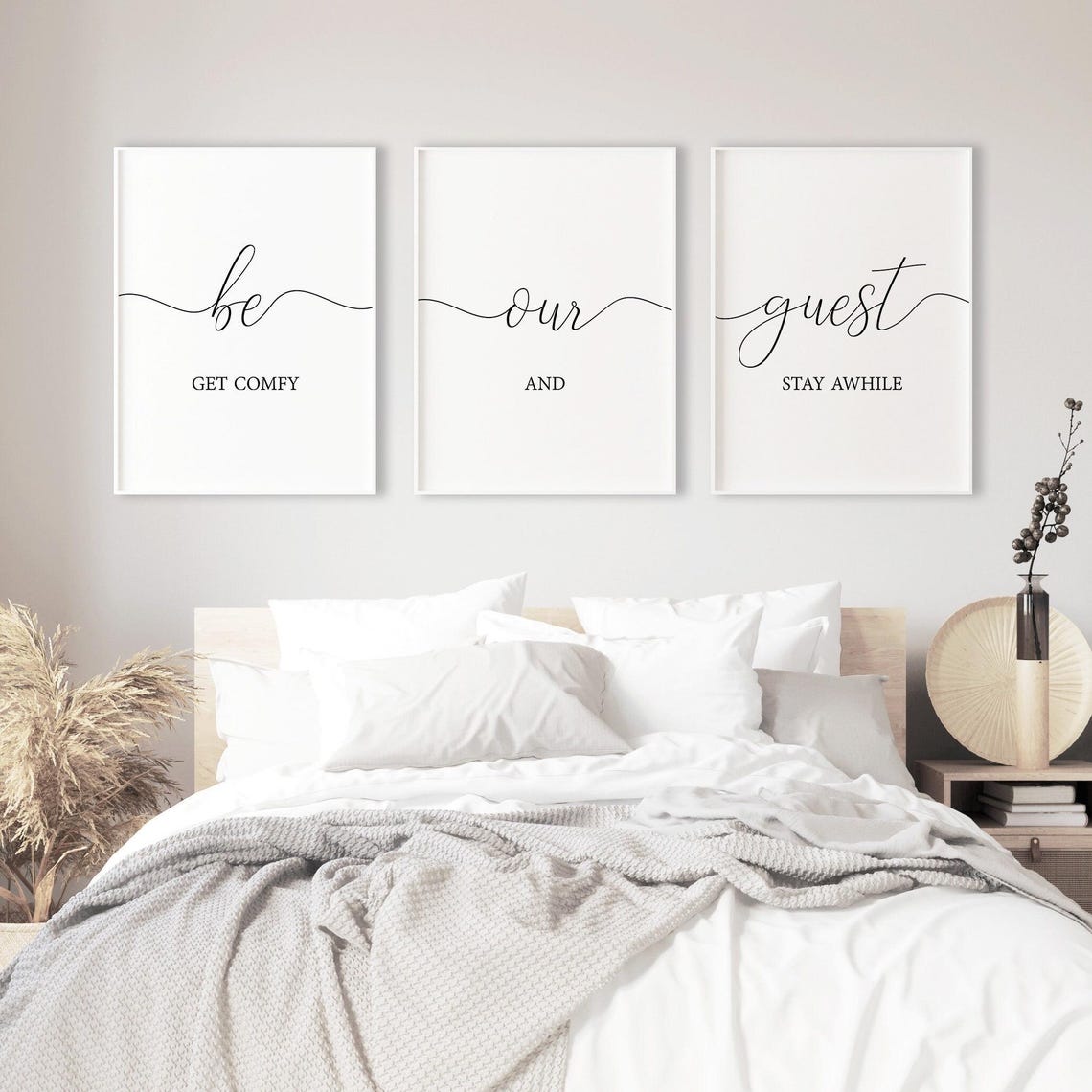 Be Our Guest Get Comfy and Stay Awhile, Guest Room Wall Decor Guest ...