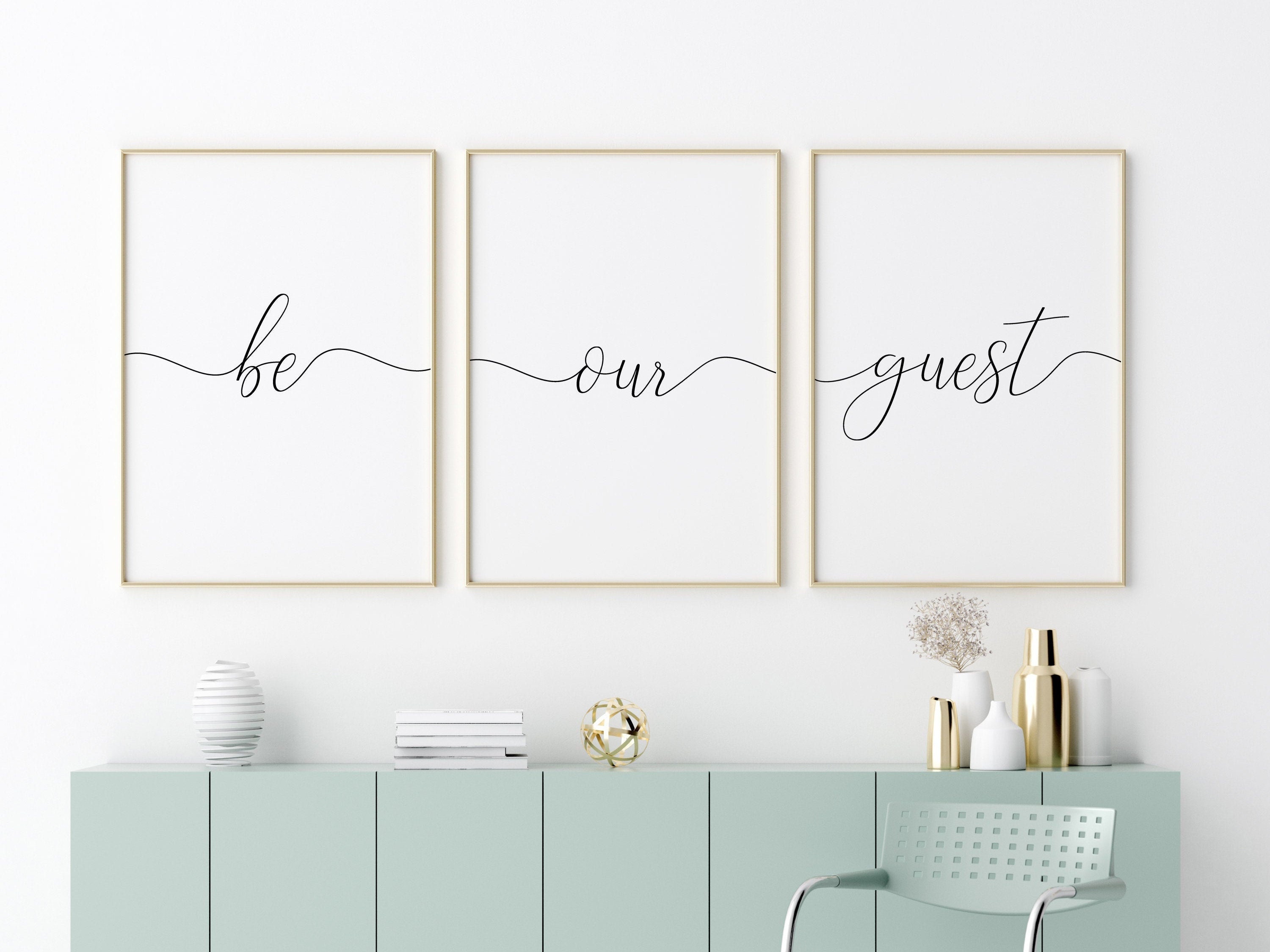 Be Our Guest Set of 3 Prints Be Our Guest Printable Wall Art | Etsy
