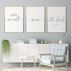 As for Me and My House We Will Serve the Lord, Bible Verse Print ...