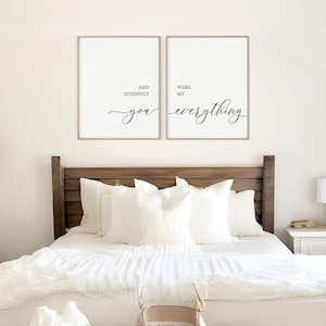 Bedroom Wall Decor Over the Bed Signs, Couple Bedroom Prints Set of 2 ...