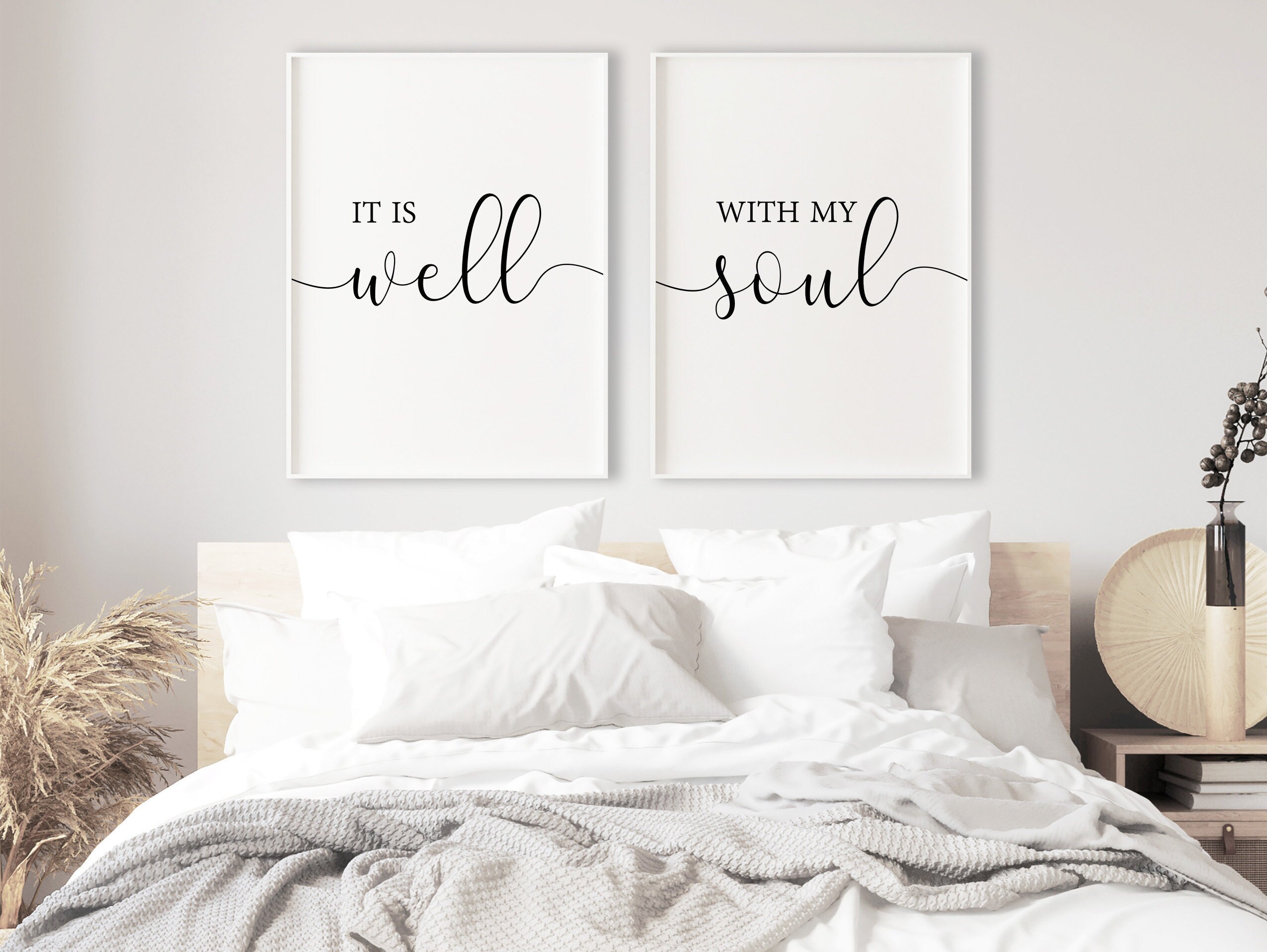 It is well with my soul print Bible Verse Christian wall art | Etsy