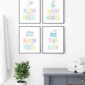 Bathroom Prints Kids Bathroom Wall Art Printable Children - Etsy