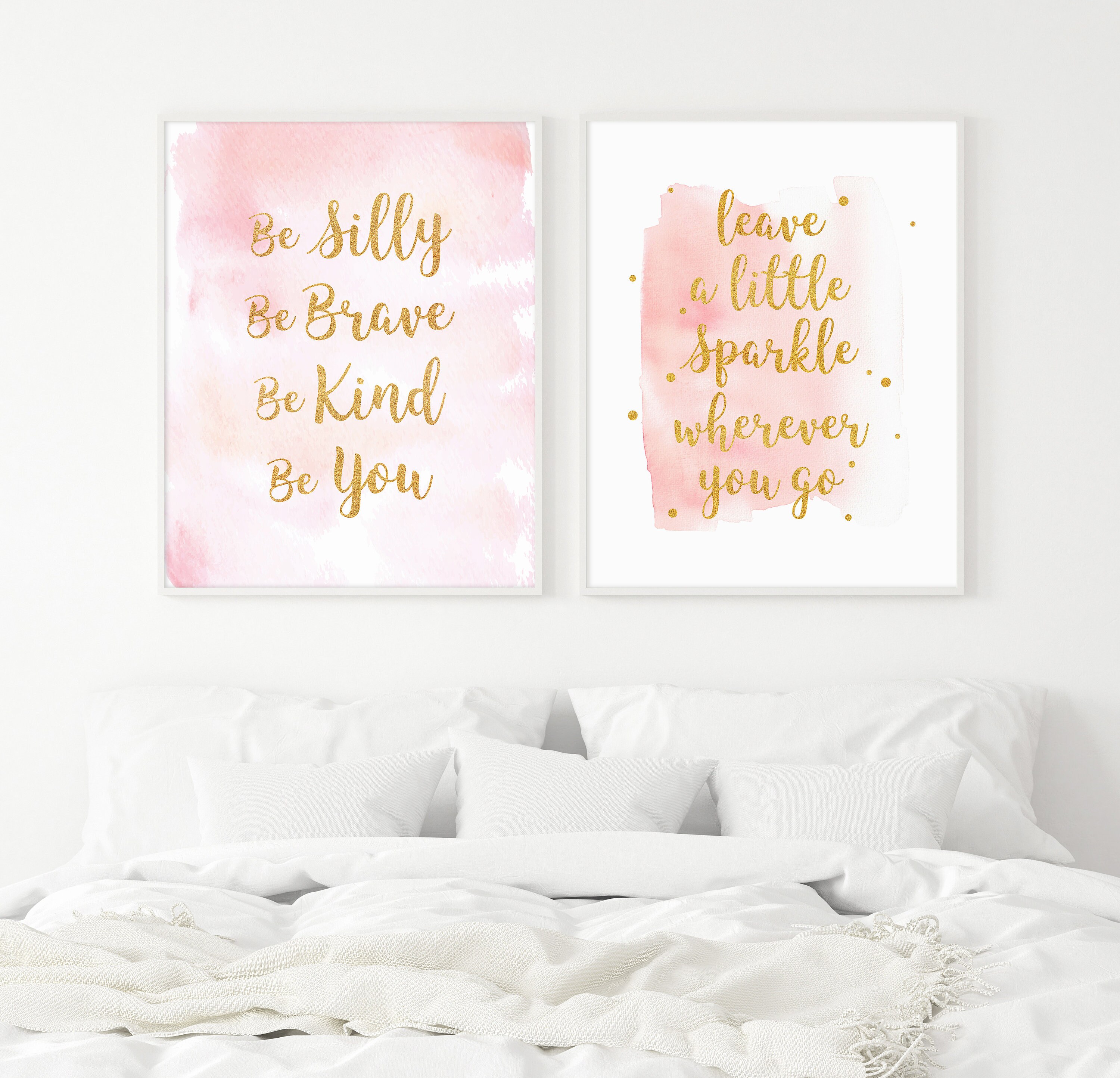 Leave a little sparkle wherever you go pink nursery prints | Etsy