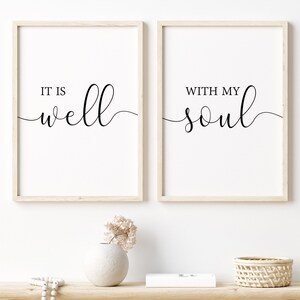 It is Well With My Soul Print Bible Verse, Christian Wall Art, Bedroom ...