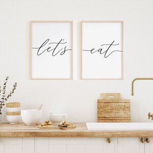 Let's Eat Print, Kitchen and Dining Wall Art, Dining Room Prints ...