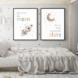 Fly Me to the Moon Let Me Play Among the Stars, Nursery Prints Boy ...