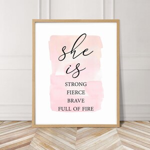 She is Fierce, Girl Bedroom Prints, Teenage Girl Room Wall Art, Nursery ...