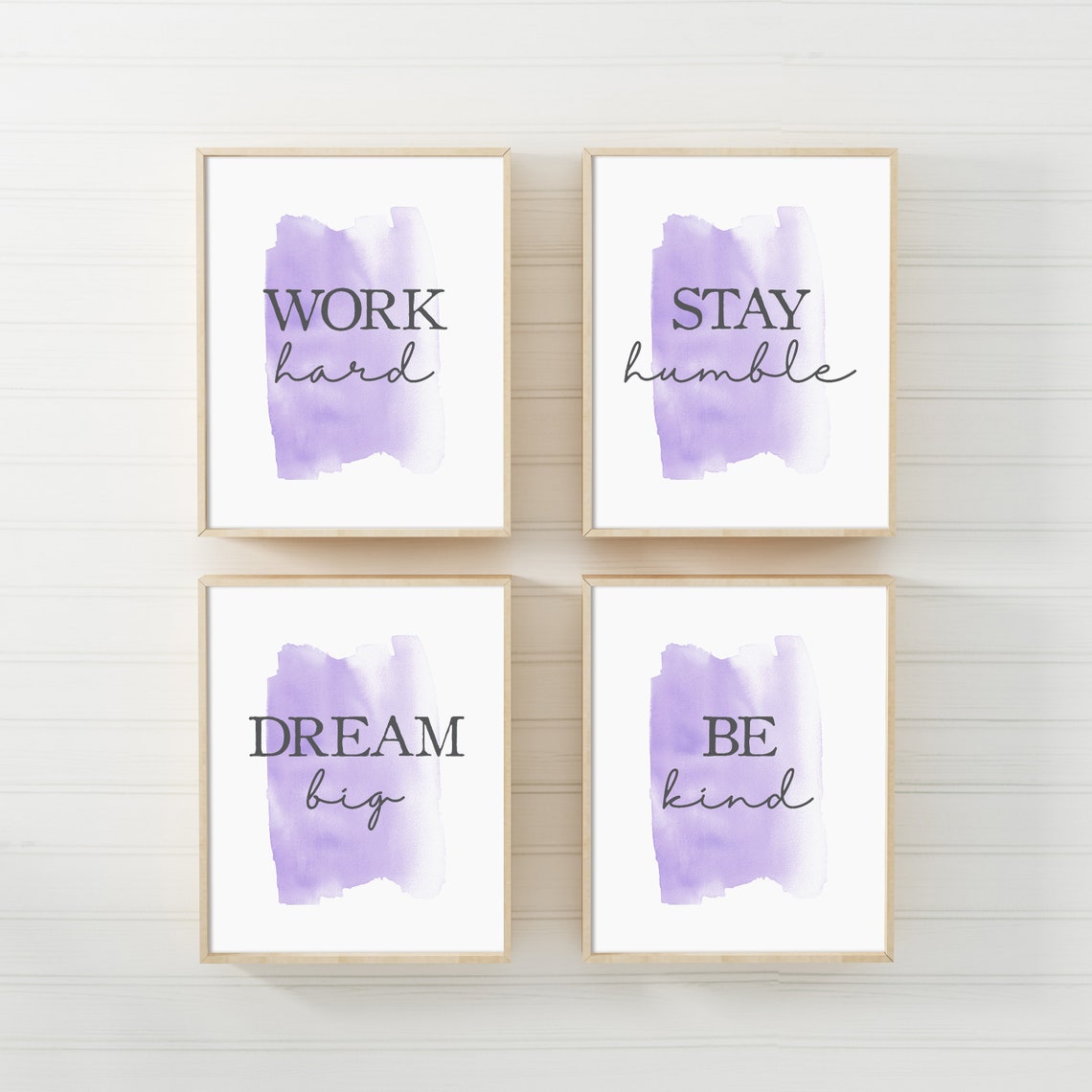 Work Hard Stay Humble Be Kind Lavender Nursery Prints Purple - Etsy
