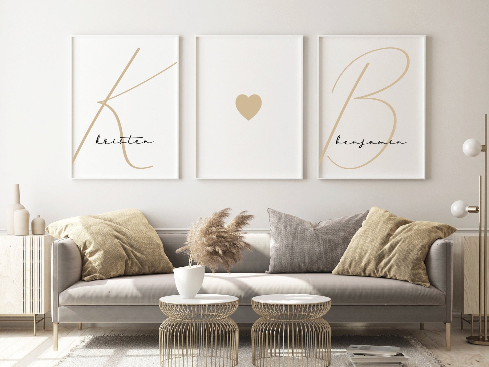 Couple Name Initials Print, Master Bedroom Above Bed Art Couple Bedroom ...
