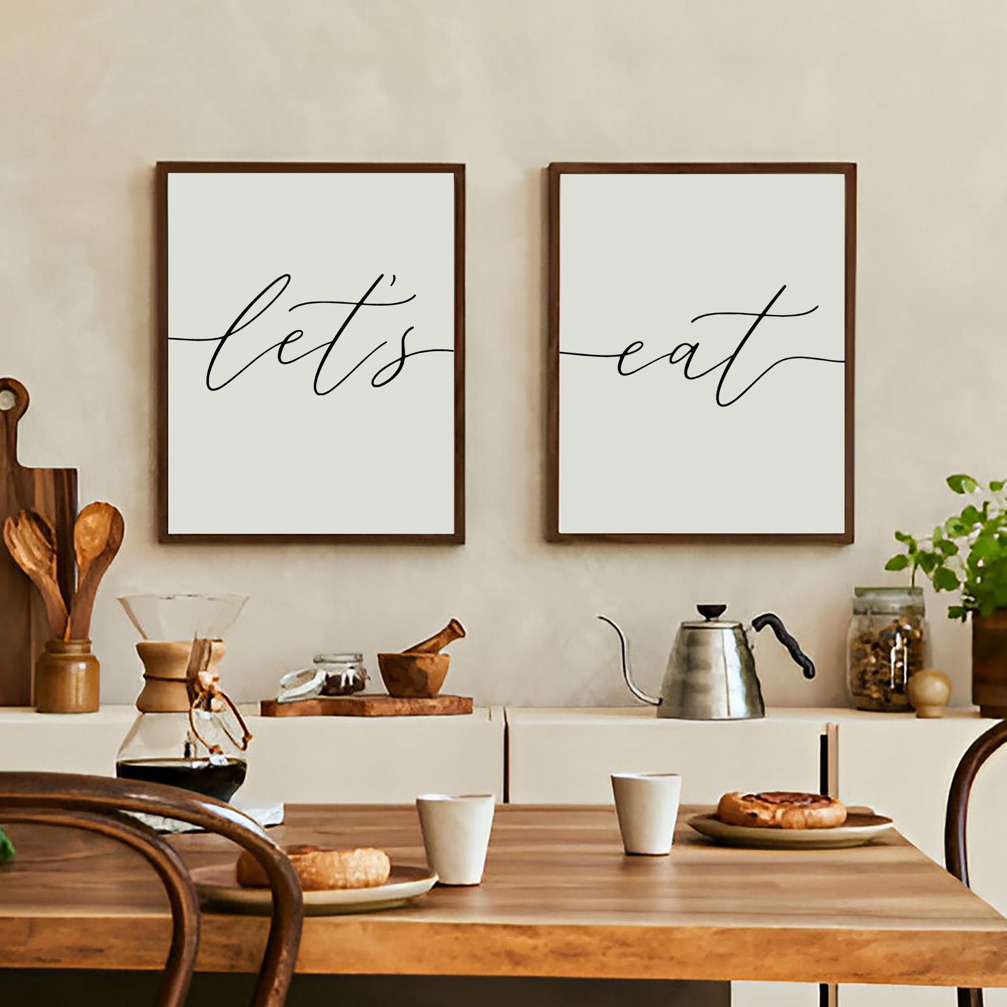 Let's Eat Print, Kitchen and Dining Wall Art, Dining Room Prints ...