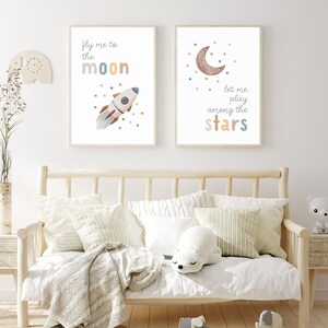 Fly Me to the Moon Let Me Play Among the Stars, Nursery Prints Boy ...