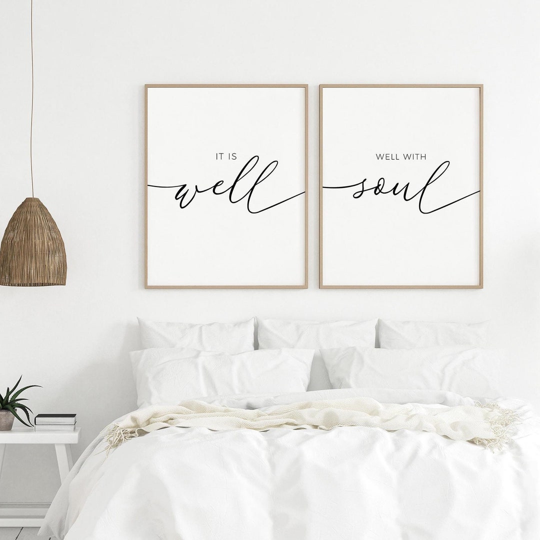 It is Well With My Soul, Bible Verse Prints Bedroom Wall Decor ...