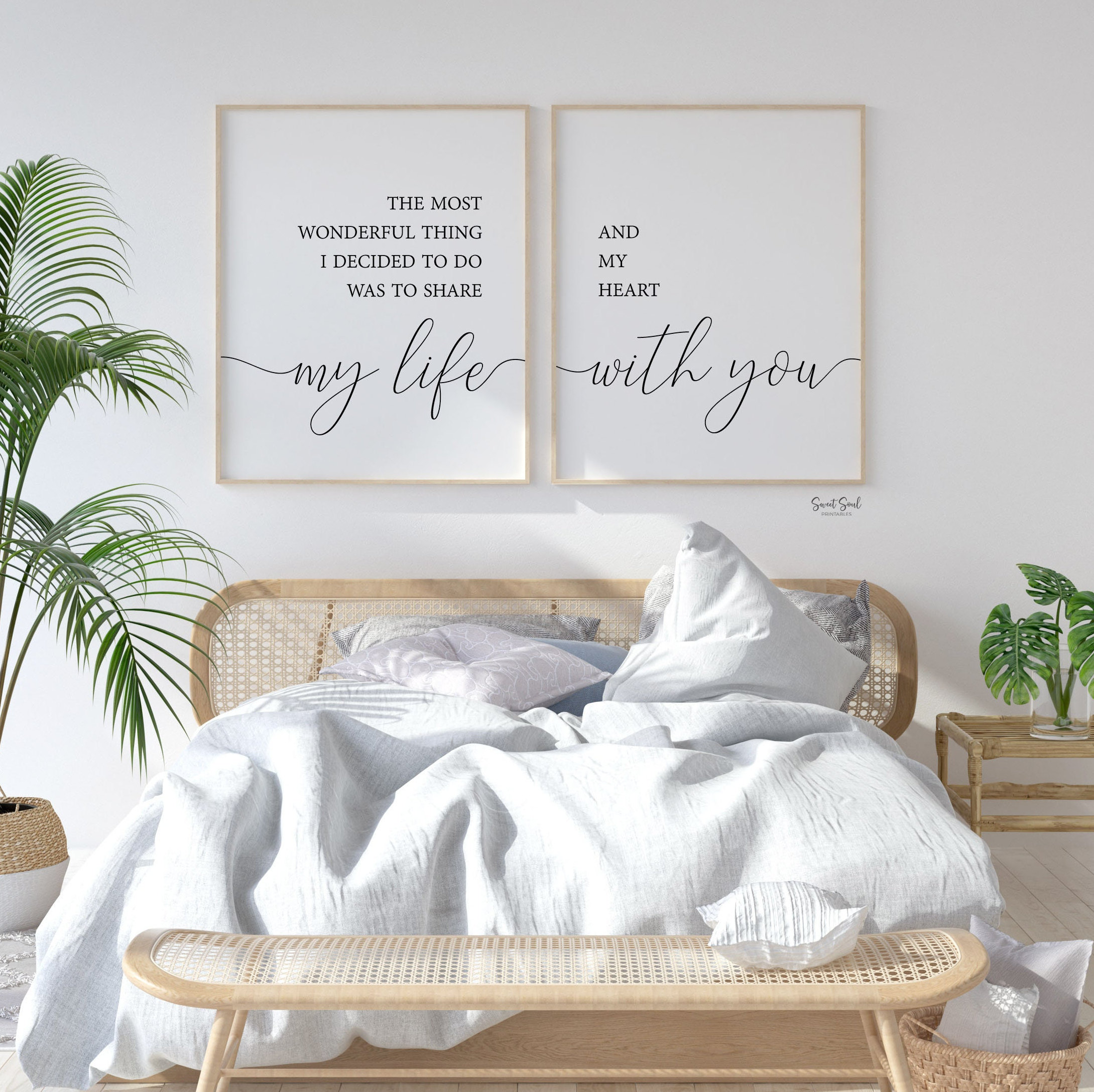 Bedroom Wall Decor Over the Bed Signs Couple Bedroom Prints - Etsy