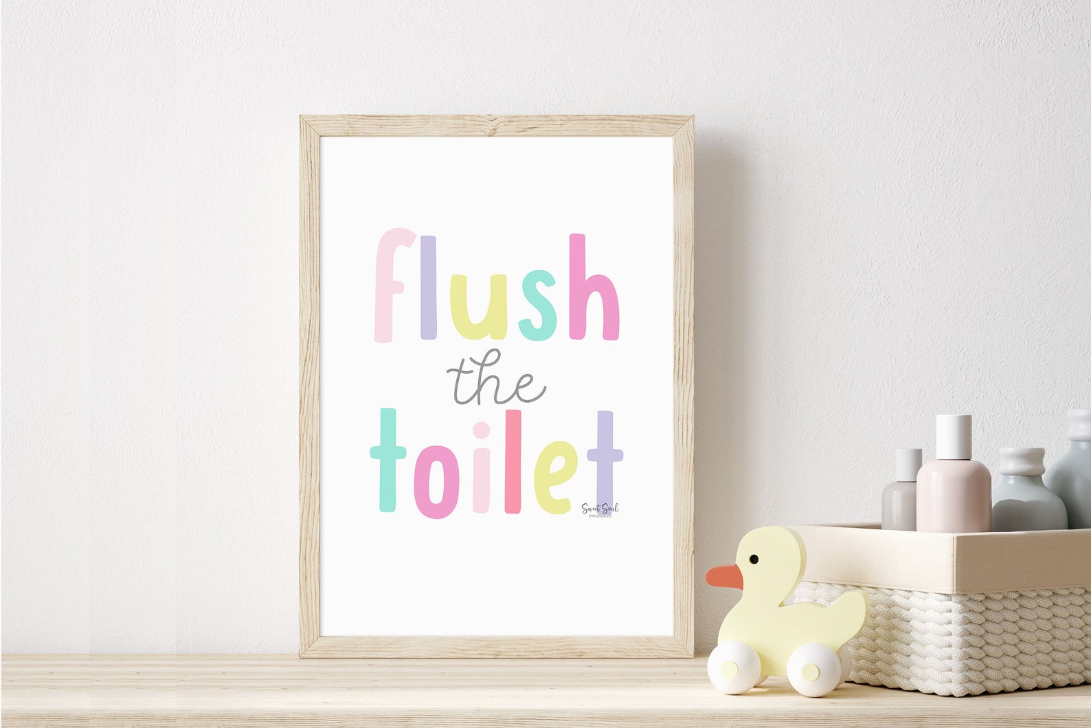 Girl Bathroom Prints Pink Kids Bathroom Wall Art Printable - Etsy