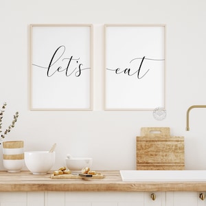 Let's Eat Print, Kitchen and Dining Wall Art, Dining Room Prints ...