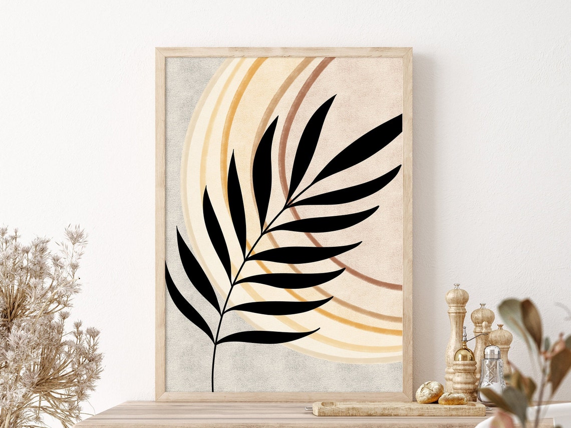 Boho wall art printable neutral colored art botanical | Etsy
