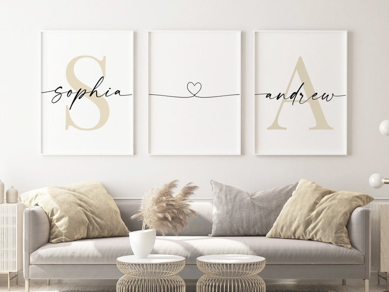 Couple Name Print Couple Bedroom Wall Decor Above Bed Name - Etsy