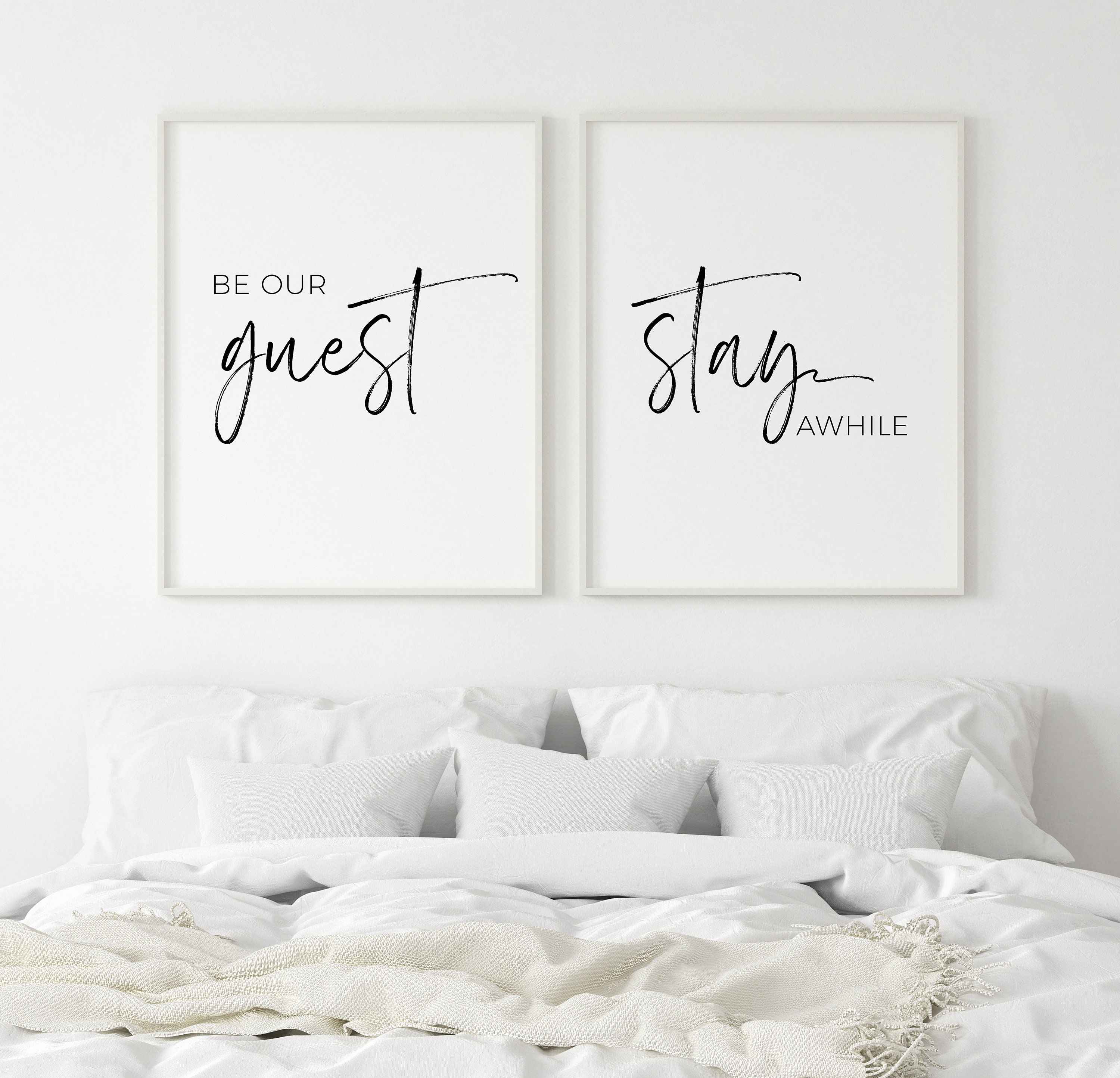 Be Our Guest Stay Awhile Printable Guest Room Wall Art Guest - Etsy ...