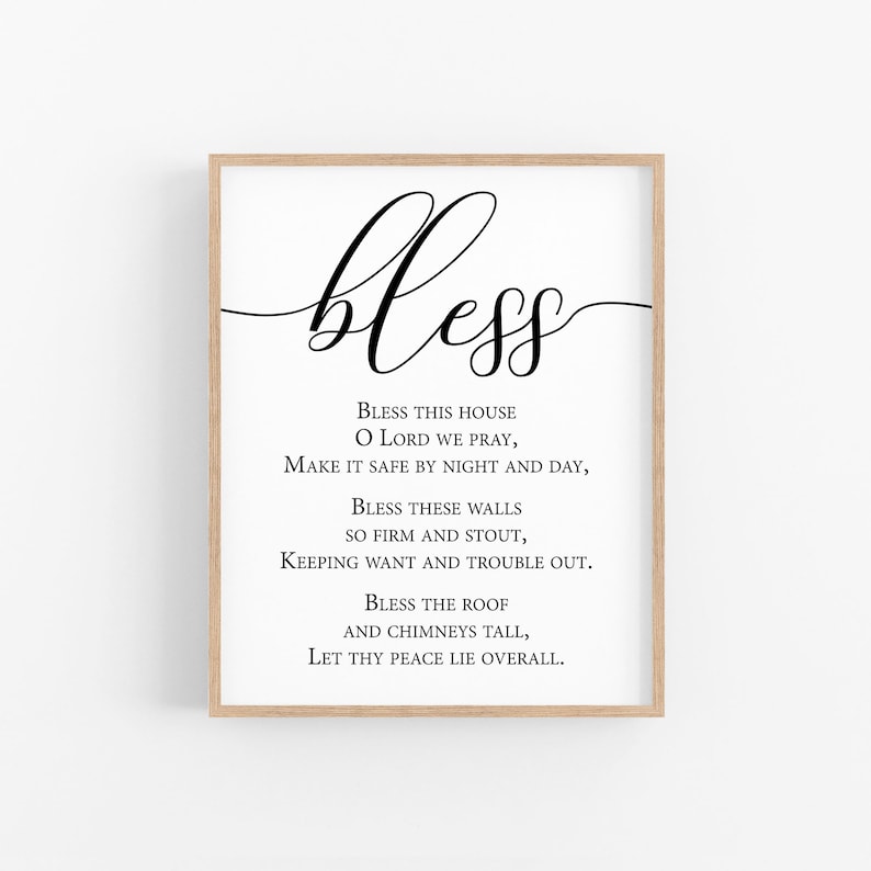 Bless This House O Lord We Pray, Christian Wall Decor Printable Art ...