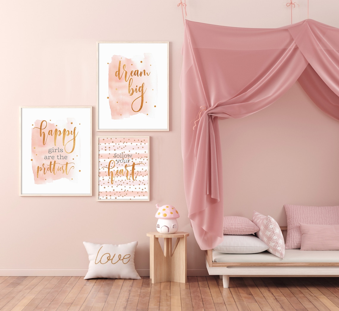 Girl Bedroom Prints Over the Bed Decor Teenage Girl Wall Art | Etsy UK