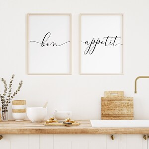 Bon Appetite Print, Kitchen Dining Wall Art, Dining Room Prints ...