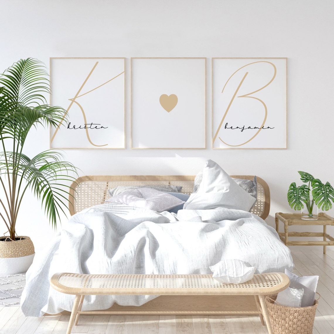 Couple Name Initials Print Master Bedroom Above Bed Art | Etsy Canada