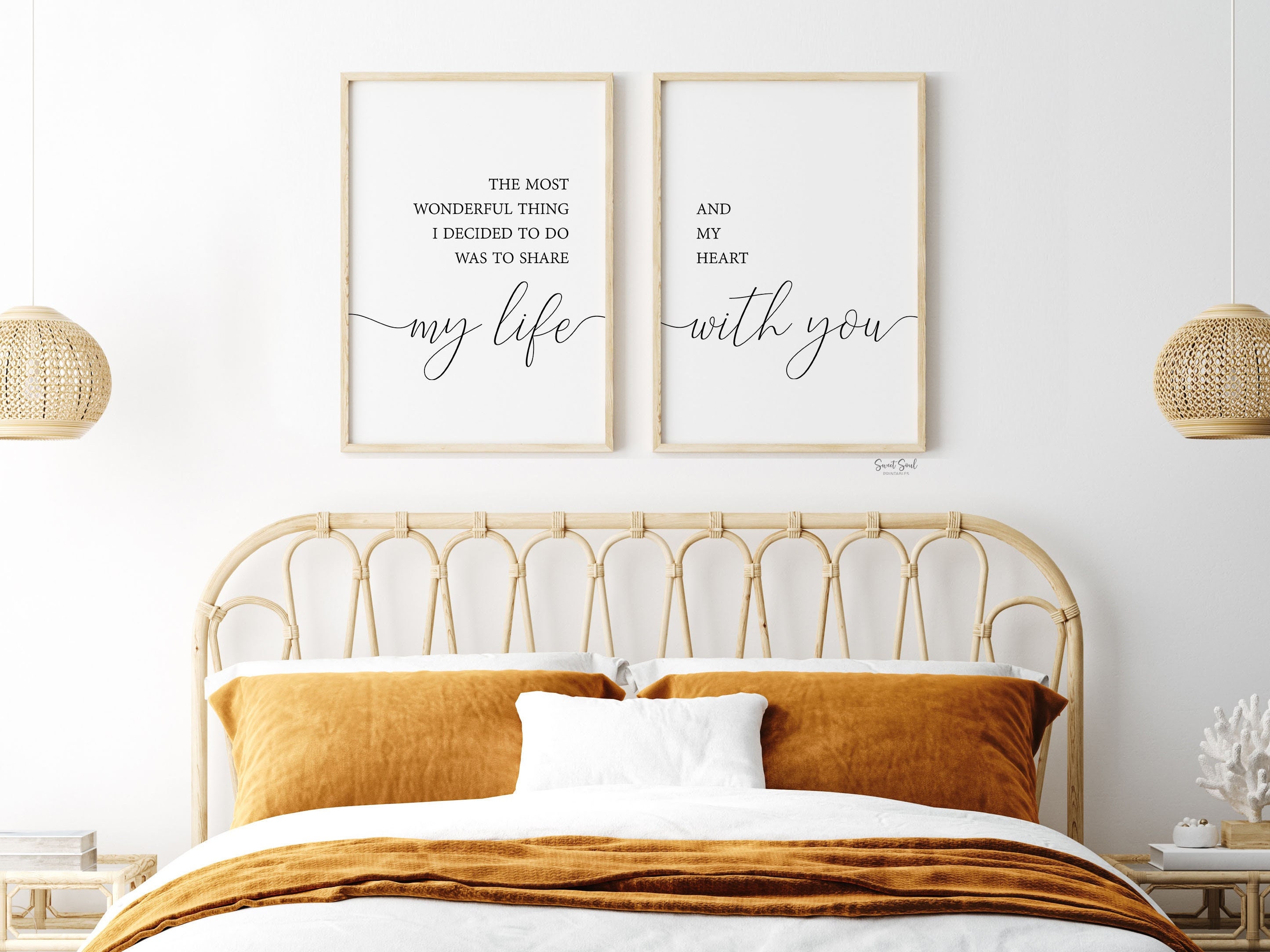 Bedroom Wall Decor Over the Bed Signs Couple Bedroom Prints - Etsy