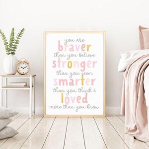 Winnie the Pooh Quote, You Are Braver Than You Believe, Girl Nursery ...