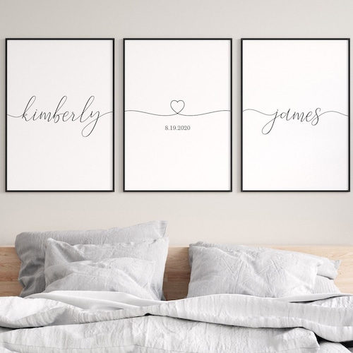 Bedroom Wall Decor Over the Bed Signs Couple Bedroom Prints - Etsy