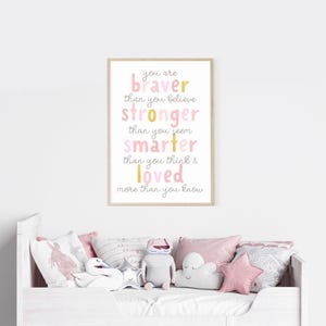 Winnie the Pooh Quote, You Are Braver Than You Believe, Girl Nursery ...