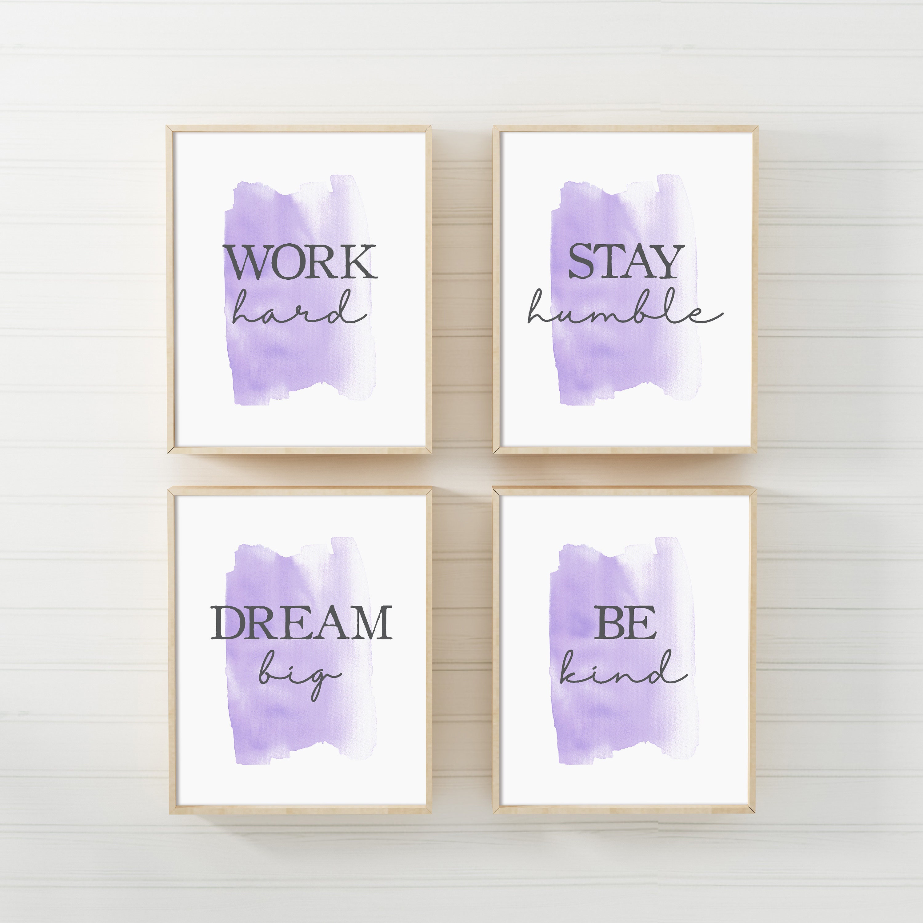 Work Hard Stay Humble Be Kind, Lavender Nursery Prints Girl, Purple ...