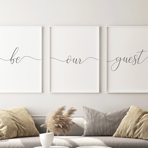 Be Our Guest Set of 3 Prints Be Our Guest Printable Wall Art - Etsy