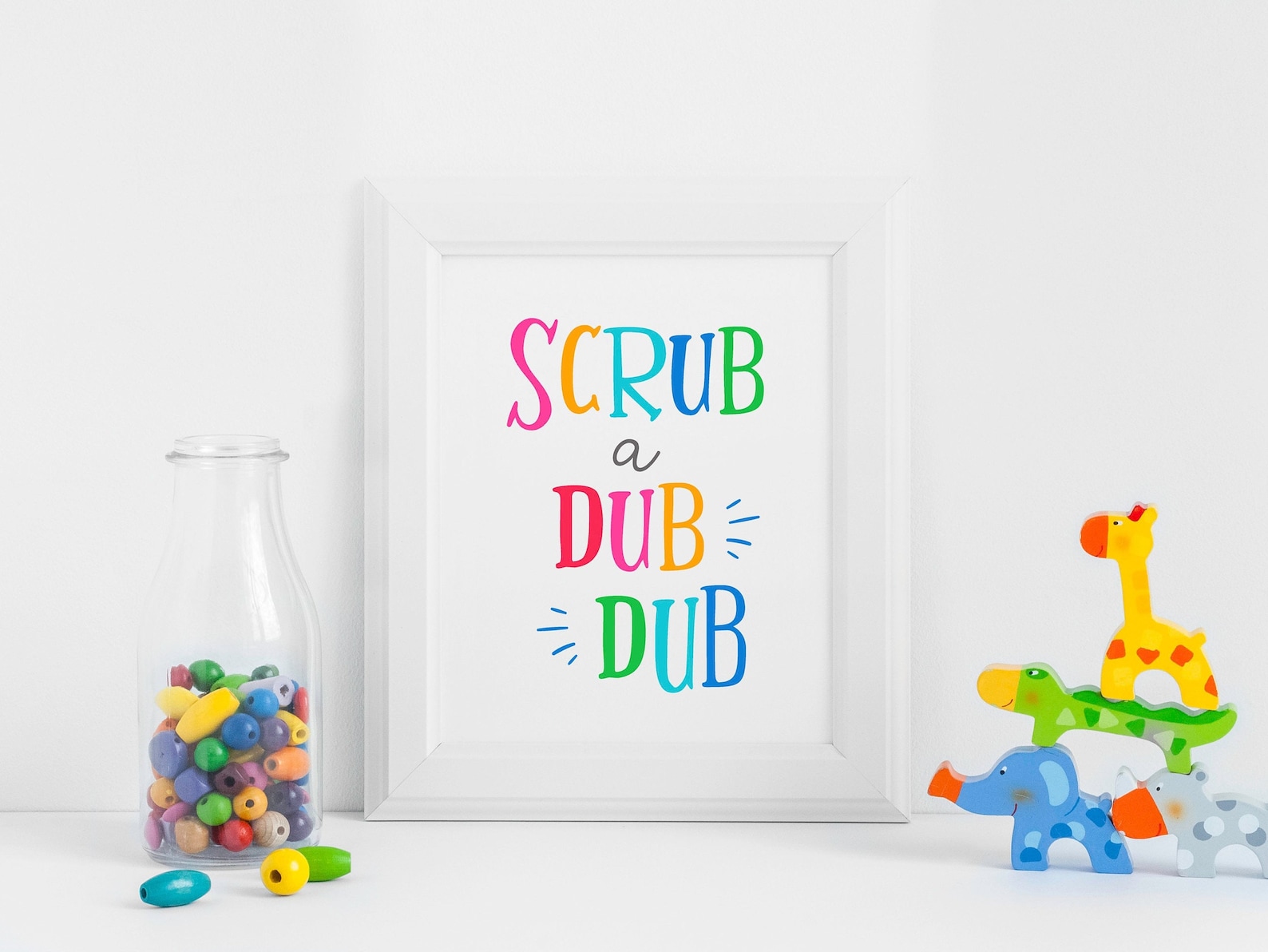 Scrub a Dub Dub Print Kids Bathroom Wall Art Printable - Etsy