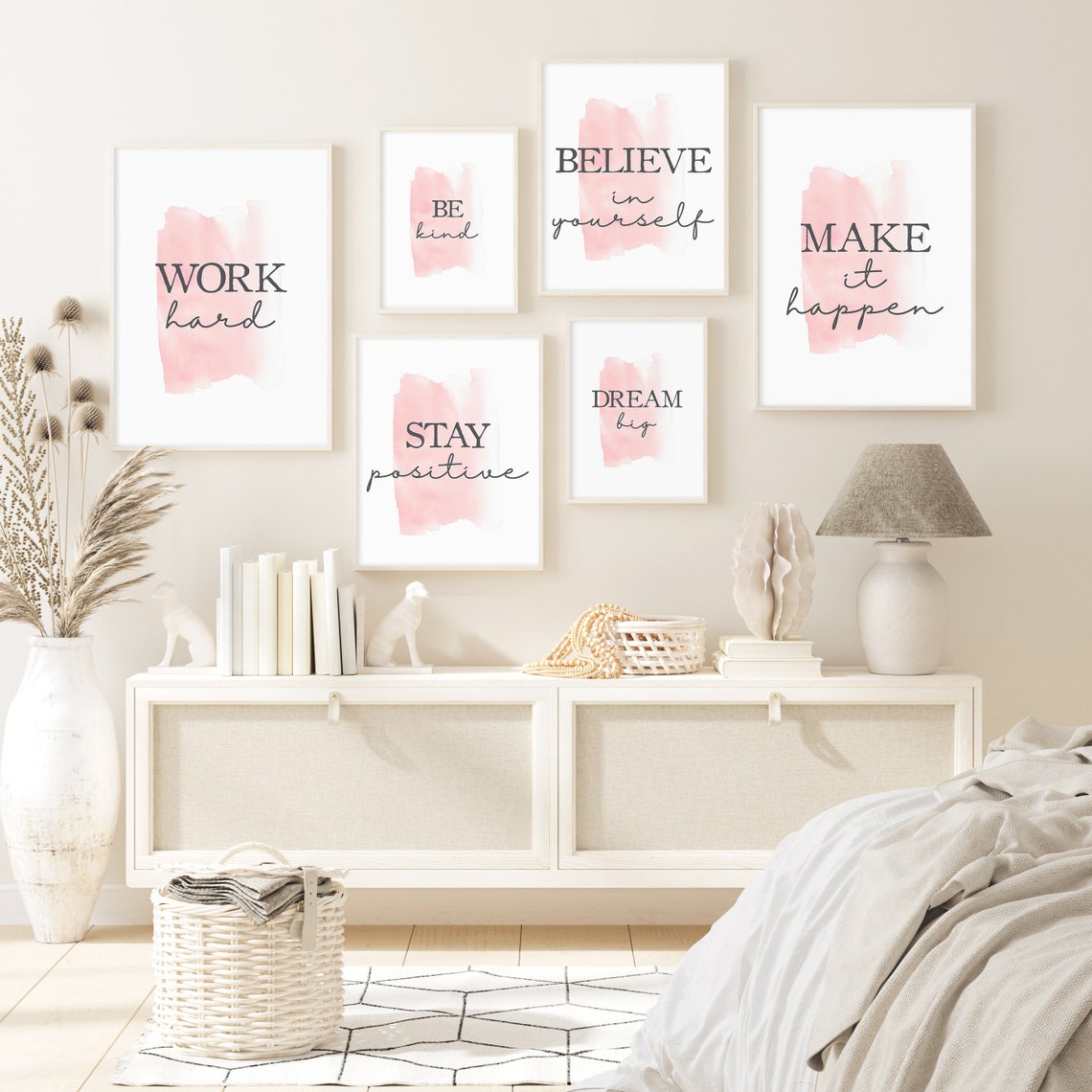 Work Hard Stay Positive Make It Happen Motivational Printable - Etsy