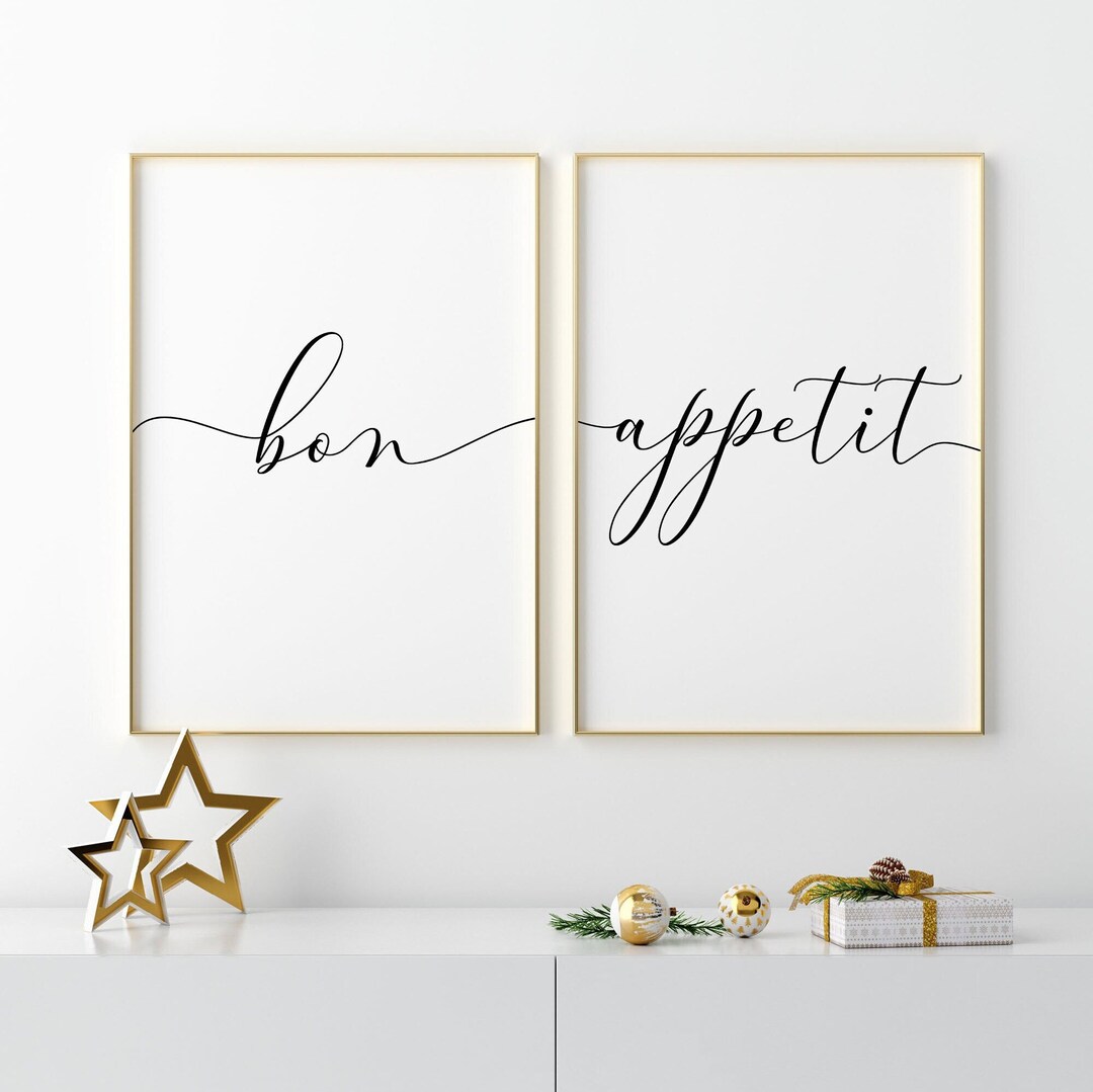 Bon Appetite Print, Kitchen Dining Wall Art, Dining Room Prints ...